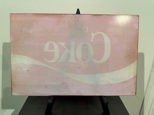 Vintage Coke Coca Cola Vending Machine Glass Panel Sign Vendo Cavalier ...