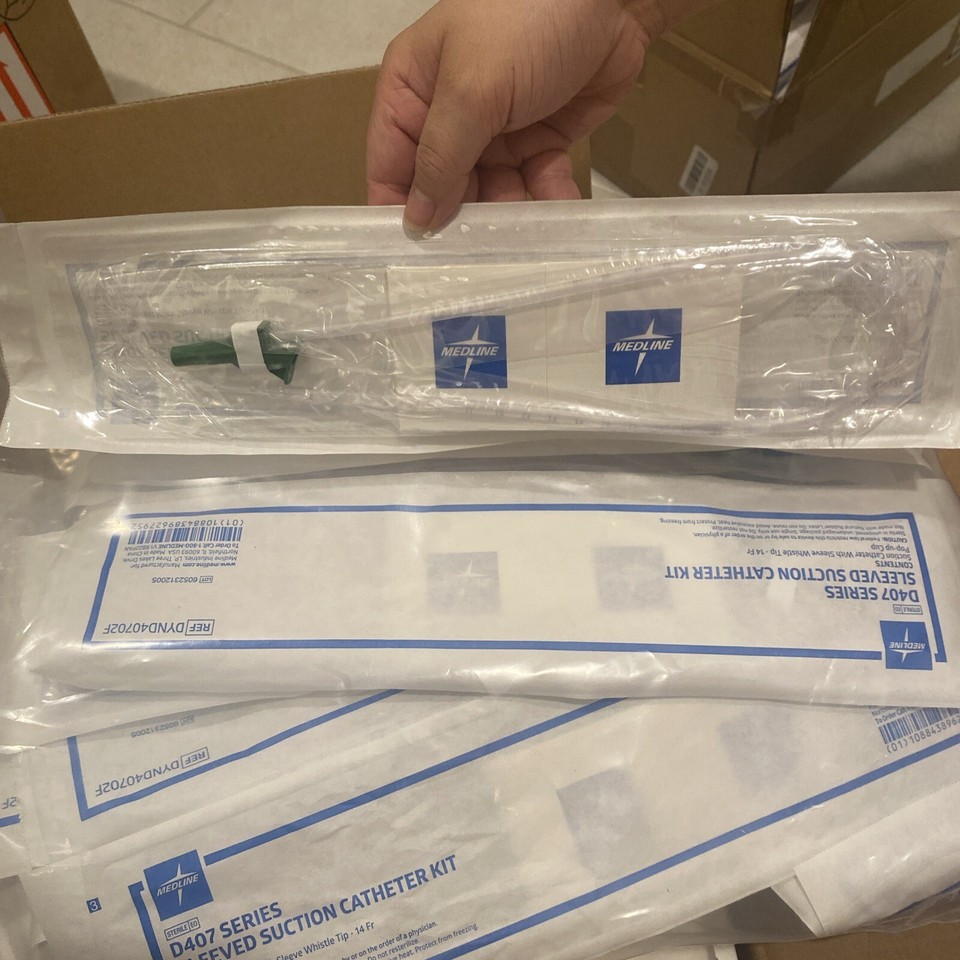 Medline D407 Sleeved Suction Catheter Kit With Whistle Tip 14 FR. | eBay
