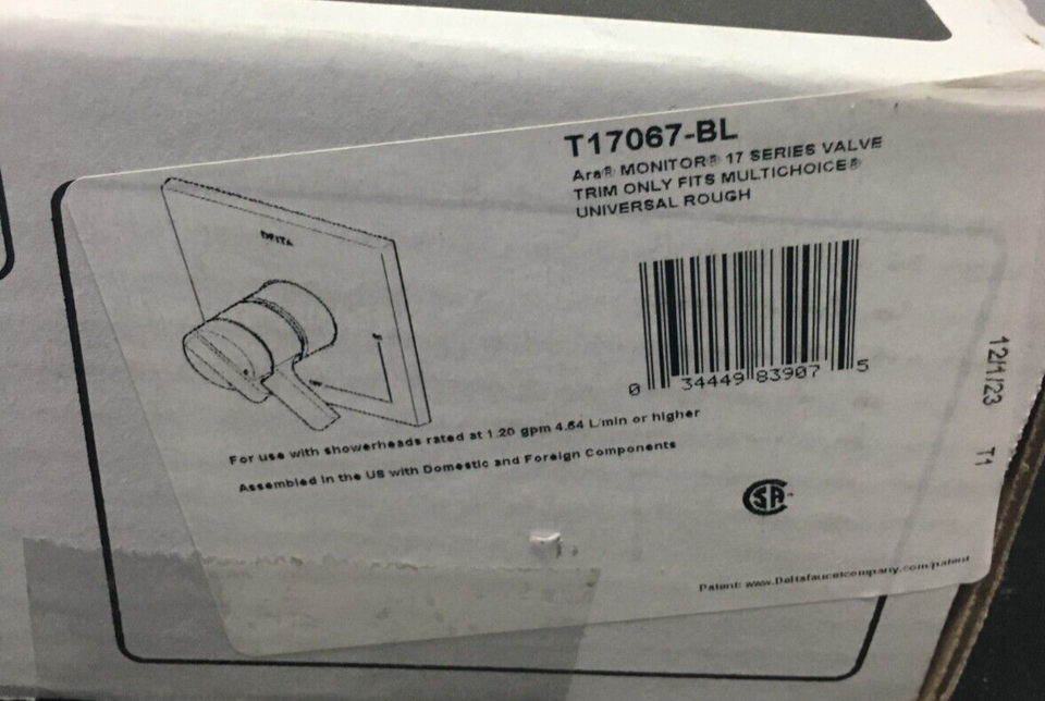 Delta Ara Monitor 17 Series Dual Function Pressure Balanced Valve Trim ...