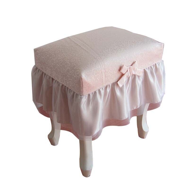 Princess Rectangle Stool Cover Lace Flounce Seat Cushion Chair Covers ...