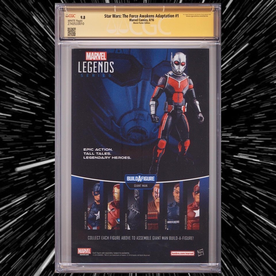 CGC 9.8 SS Star Wars: The Force Awakens #1 Variant signed Ridley Driver ...