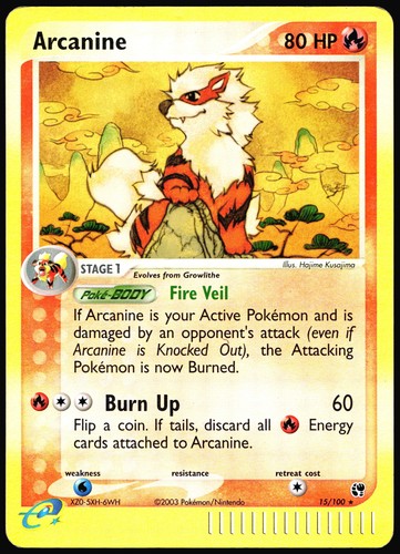 Arcanine Sandstorm #15/100 Reverse Holo Rare Pokemon Card R2-769 | eBay