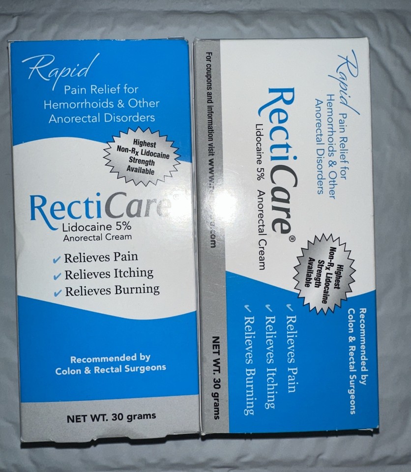2 RectiCare Hemorrhoidal Cream 30 Grams Tube Exp: 06/2026 304960892300 ...