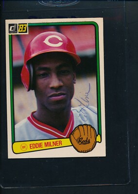 1983 Donruss #169 Eddie Milner Reds Signed Auto *45147 | eBay