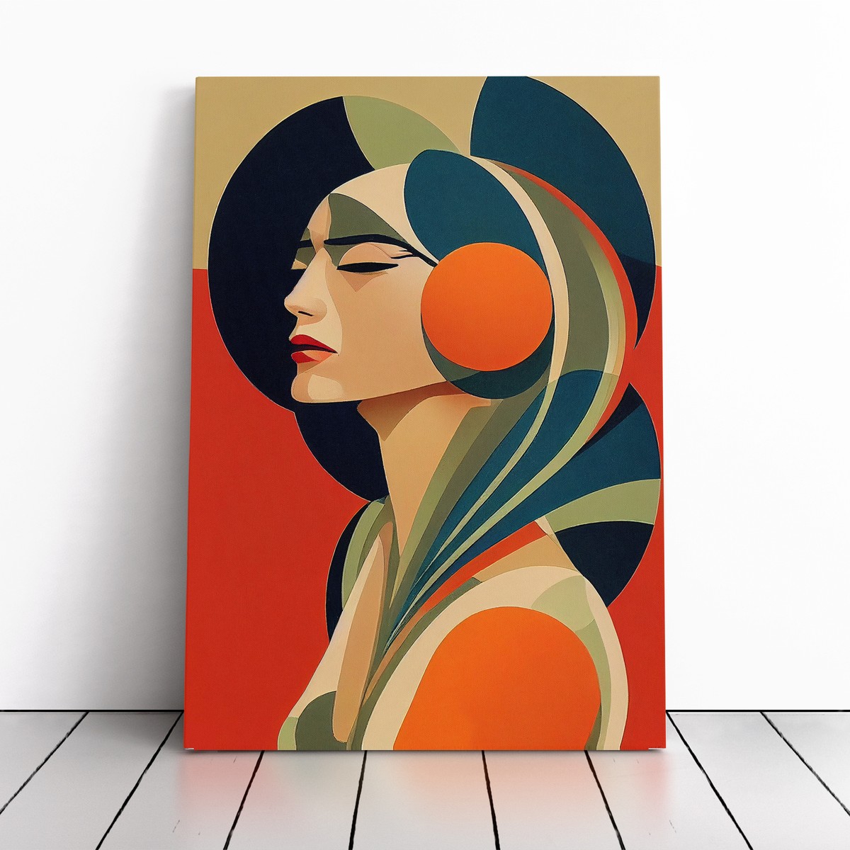 Women Geometric Art Abstract Geometric Retro Woman Art Print By Nicole