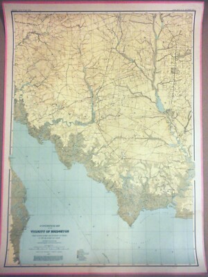 LARGE 3-ft Linen-Backed Original Antique Map Bridgeton Area, New Jersey ...