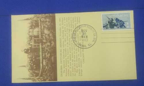 Gettysburg Address Centennial cover 1963 Chicago Philatelic Society | eBay