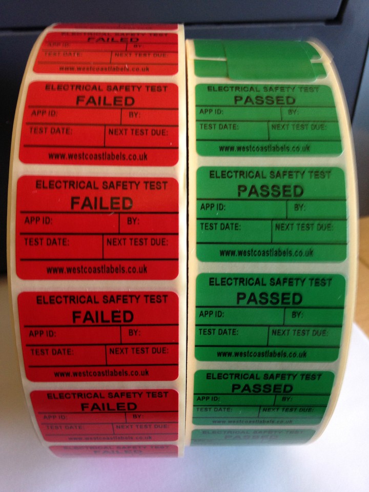 PAT Testing Passed Test Stickers Electrical Labels, Pass or Fail ...