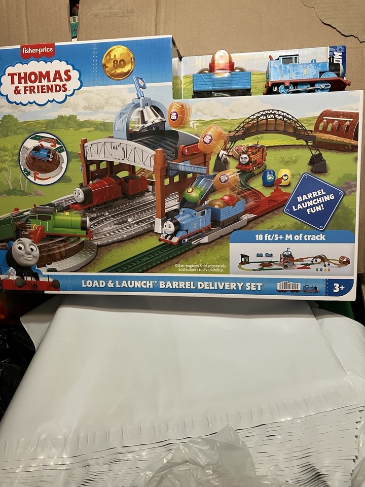 THOMAS & FRIENDS TOY TRAIN SET LOAD & LAUNCH BARREL DELIVERY SET | eBay