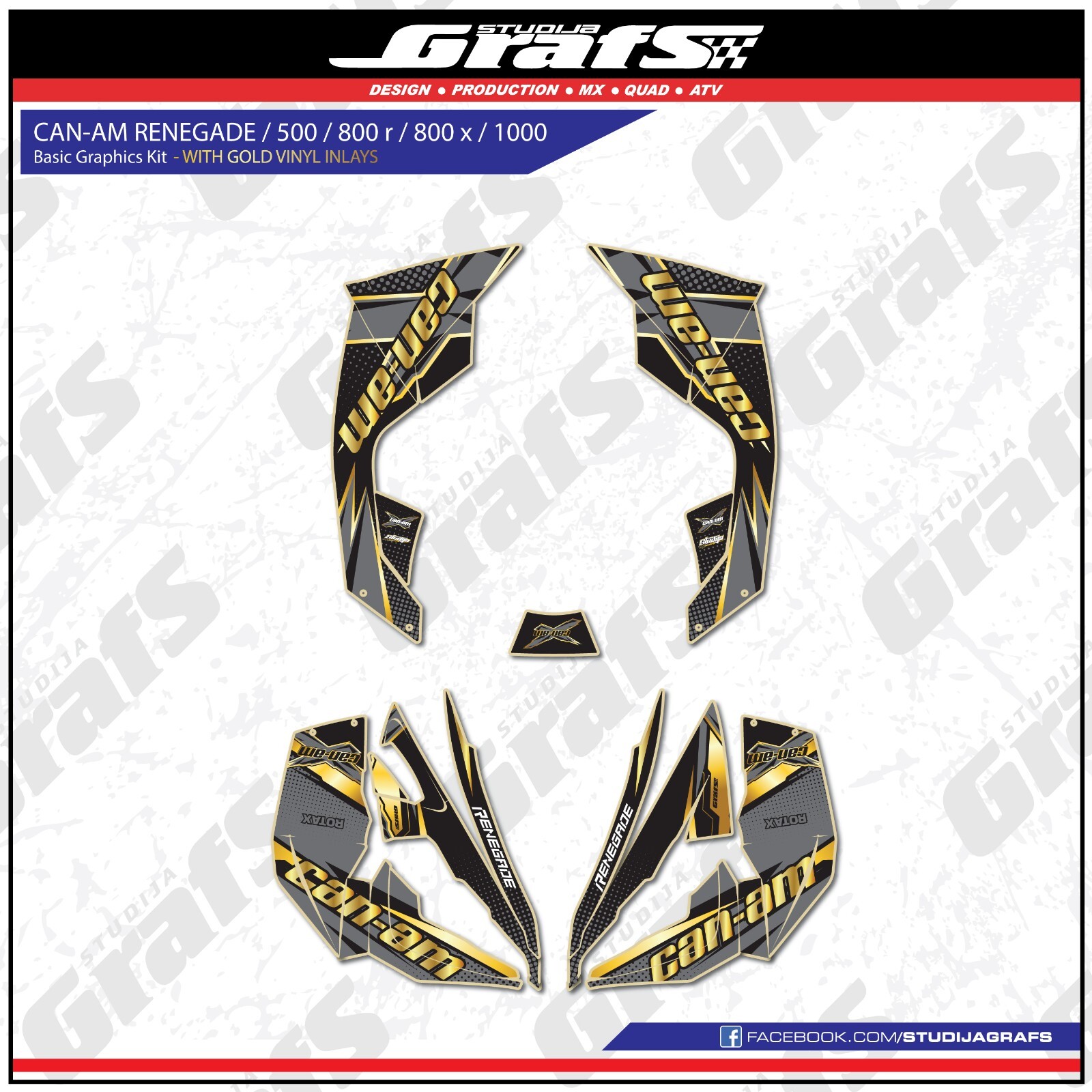 CAN-AM RENEGADE Graphics Kit 500 570 800 850 1000 X R XXC CAN AM Quad ...