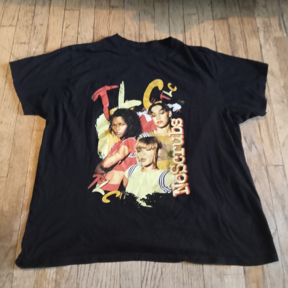 TLC No Scrubs Black 2XL T-Shirt Boz Left Eye Chilli Vintage Retro 80s ...