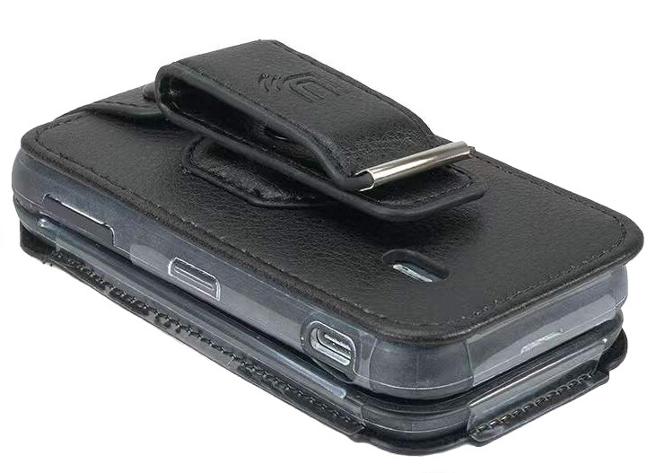 Black Vegan Leather Case Screen Cover Belt Clip for Nokia 2760 2780 ...