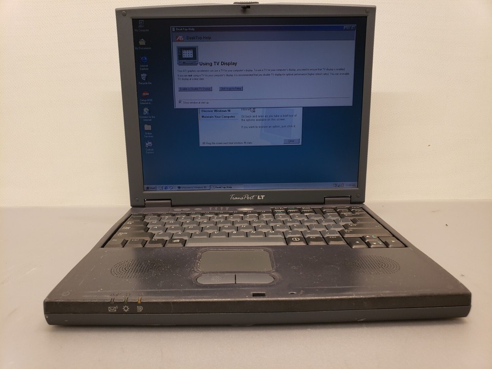 Vintage Micron TransPort LT Laptop PIII 700MHz 320MB 12GB Win98 1.44MB ...