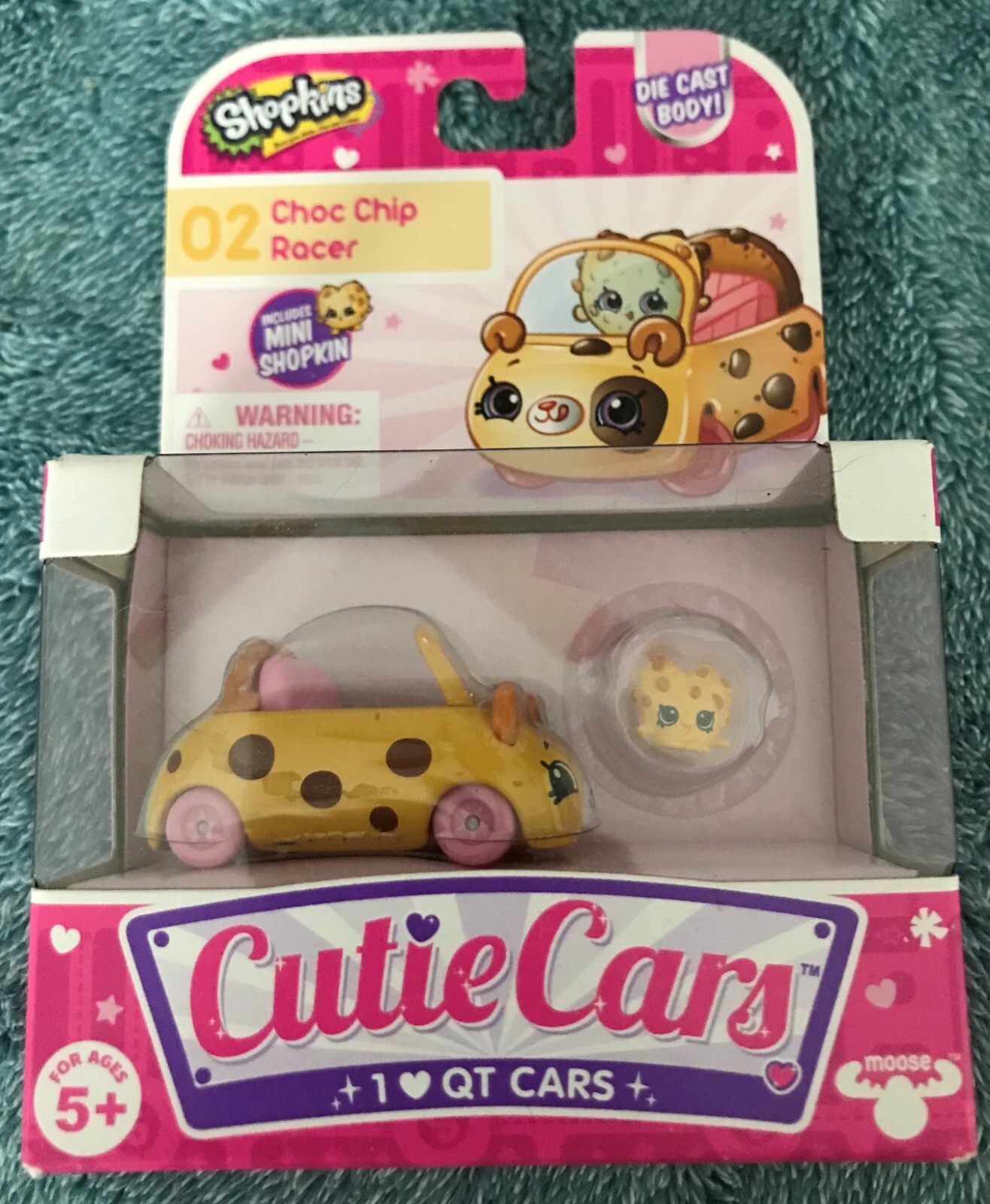 SHOPKINS CUTIE CARS SERIES 1 # 2 CHOC CHIP RACER DIE CAST BODY CAR ...