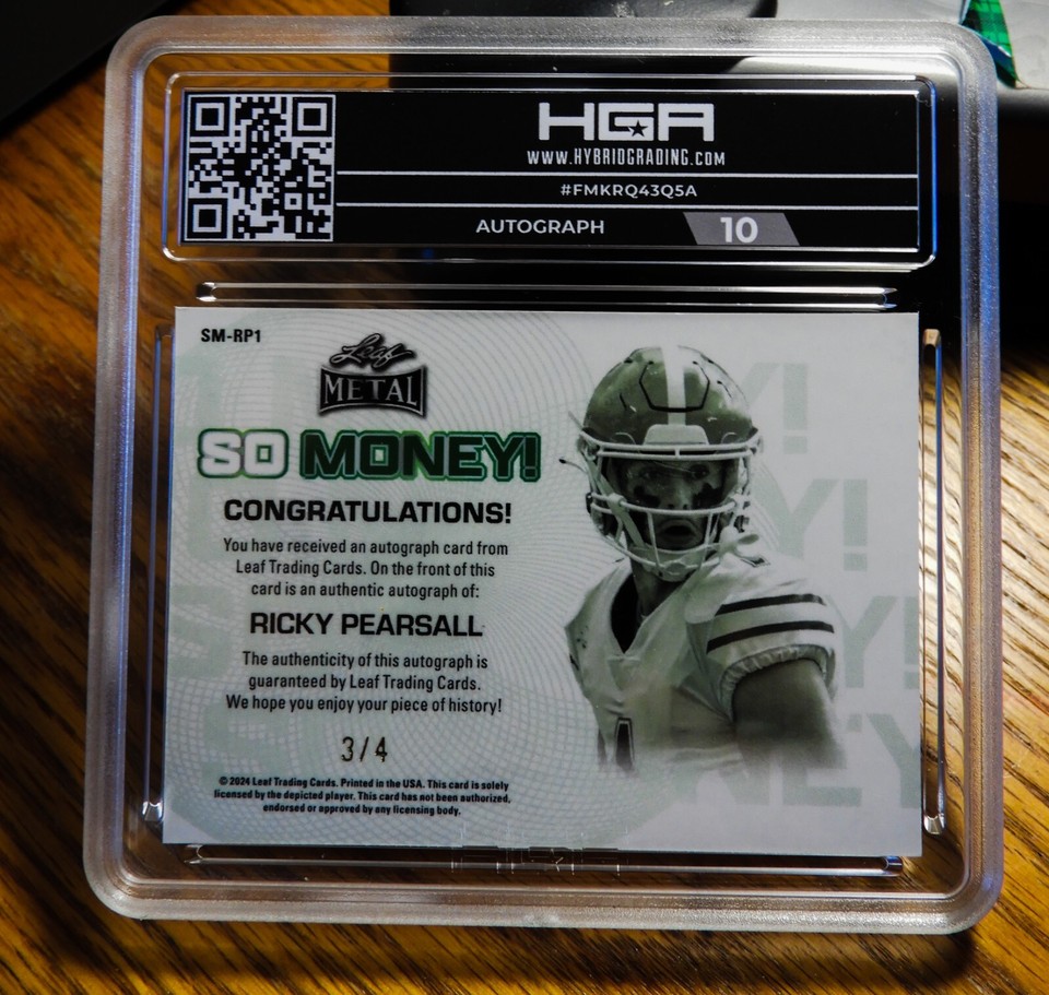 2024 Leaf Metal " SO MONEY" Ricky Pearsall! Fire Crystal RC Auto # /4 ...