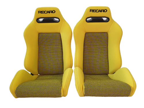 PAIR OF USED JDM RECARO SR3 TOMCAT YELLOW BUCKET SPORT RACING SEATS | eBay