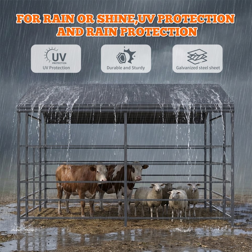 13'x13' Galvanized Metal Livestock Shed Cowshed Animal Shed USA Farm ...