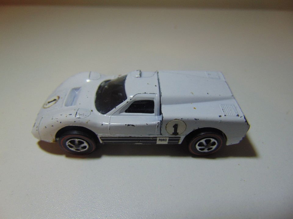 VINTAGE 1967 MATTEL HOT WHEELS REDLINE FORD J-CAR WHITE BLACK INTERIOR ...
