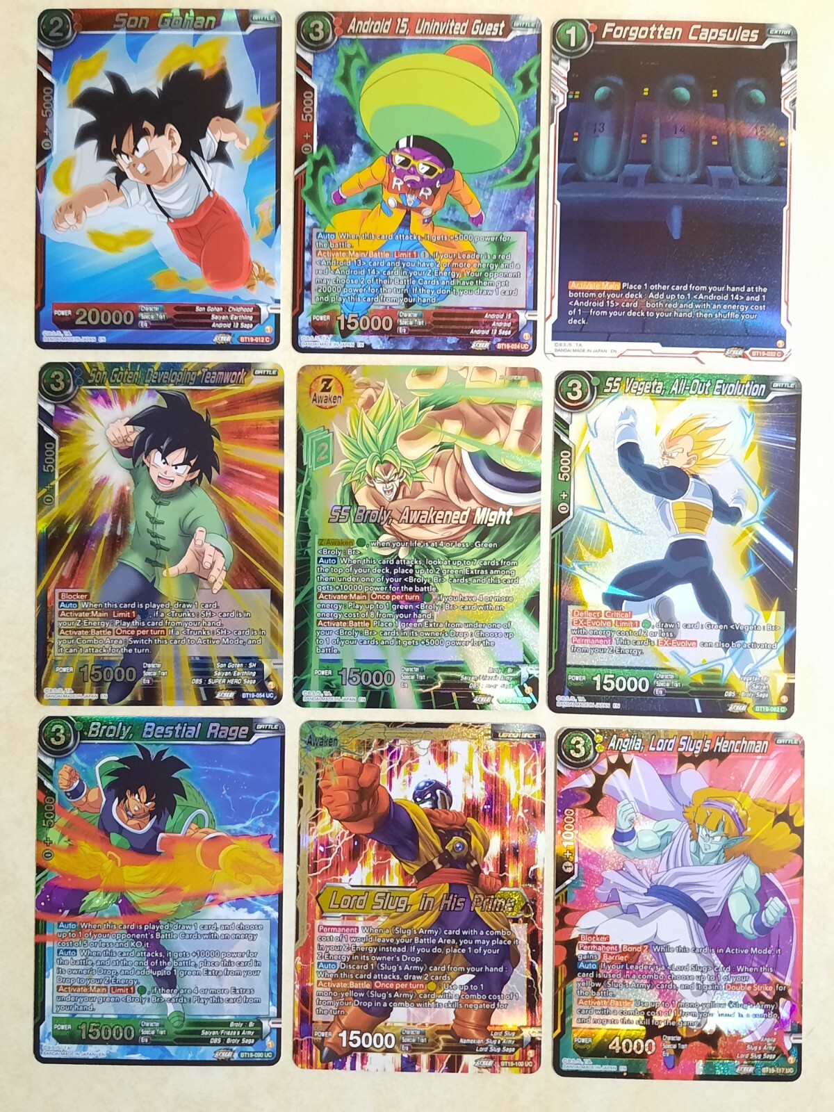 Dragon Ball Z Fighters Ambition Lot of 14 (Holo) Common & Uncommon DBZ ...