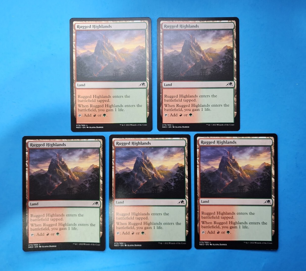 5 Rugged Highlands Khans of Tarkir 2014 Mtg Magic Card Dual Land Gate ...