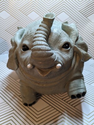 Vintage Round Fat Rotund Happy Frolicking Playful Grey Hollow Composite ...