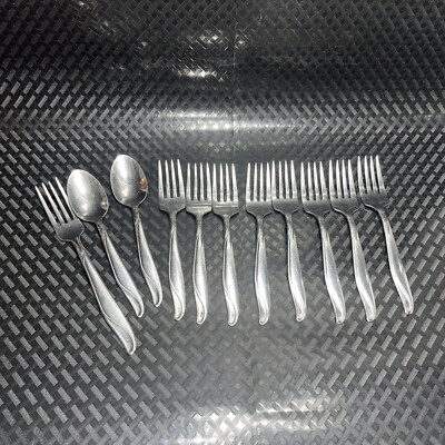 Stainless Flatware USA 11 pc Utica Cutlery Co. 8-Forks, 2 Spoons, 1 ...
