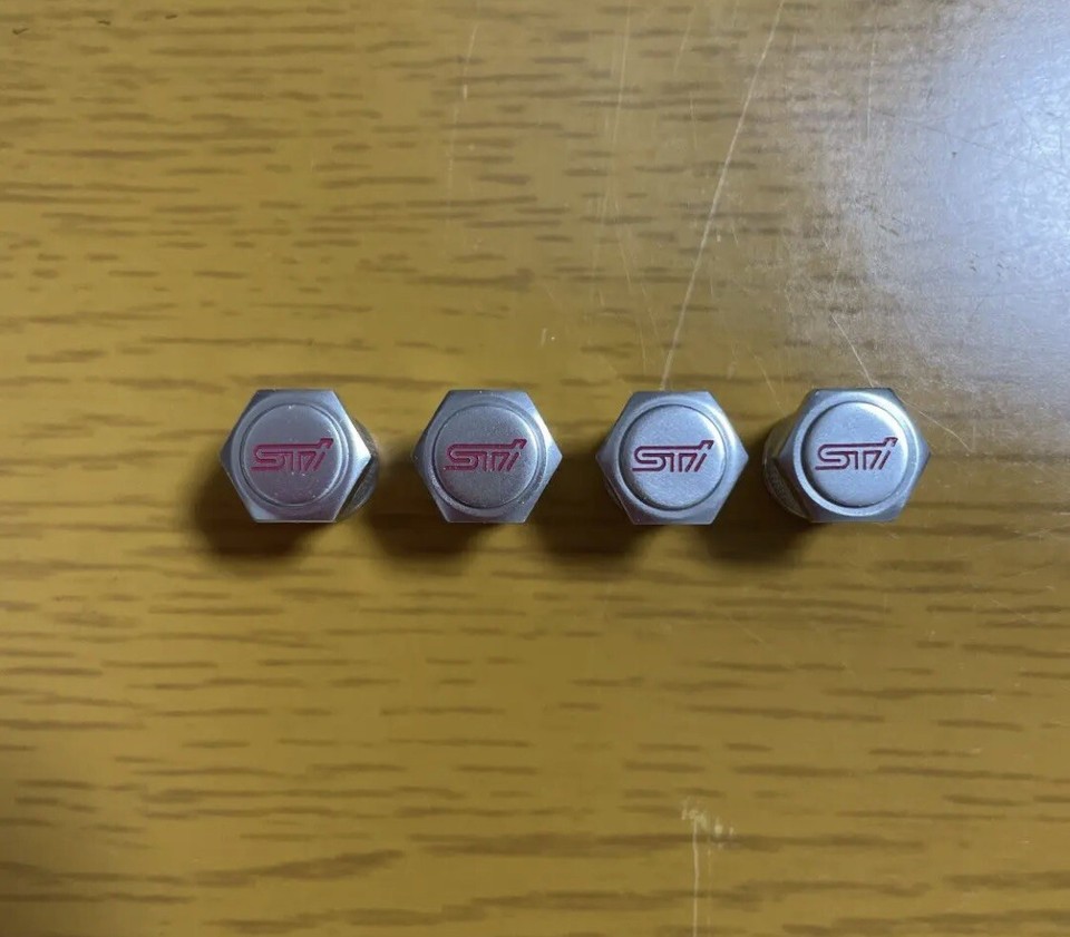 JDM OEM BRZ ZD8 STI Tire Wheel Air Valve Cap Set silver ST28102ST030 ...