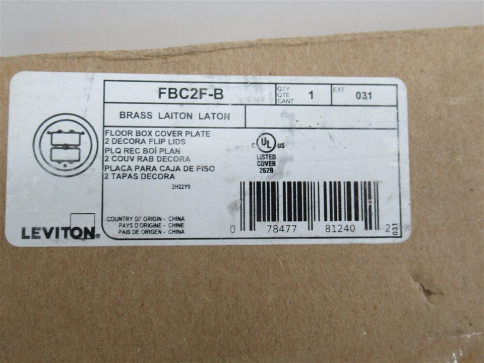 Leviton FBC2F-B, Brass Floor Box Plated Cover, 2 Decora Flip Lids | eBay