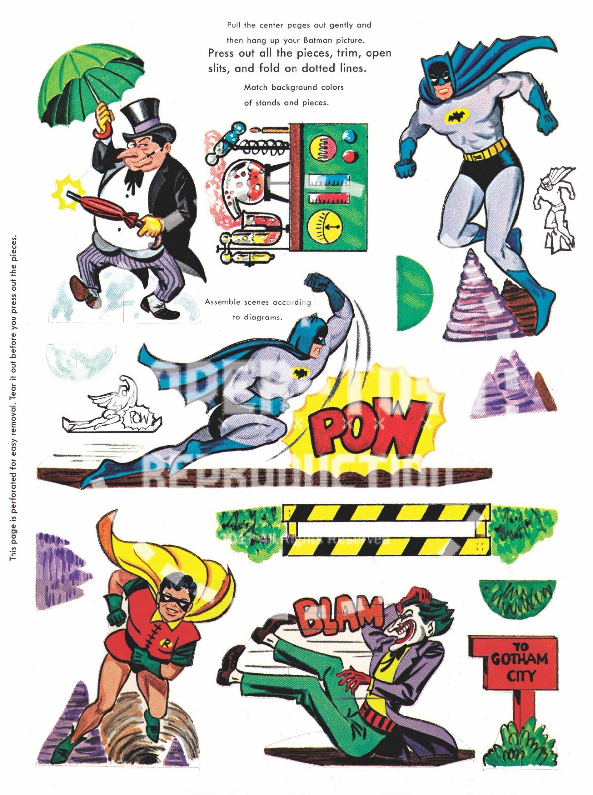 VINTAGE REPRINT - BATMAN PRESS-OUT (PUNCH-OUT) BOOK | eBay