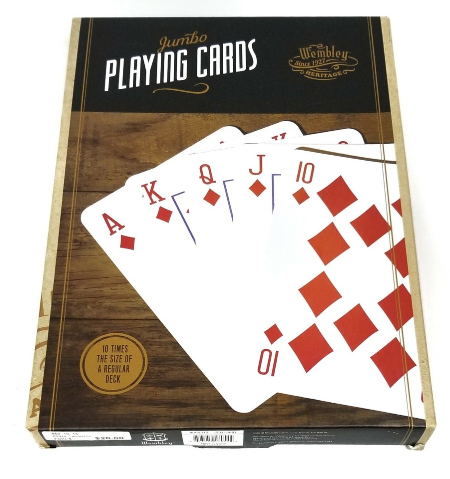 NIB Wembley 10 TIMES THE SIZE Jumbo Deck Playing Cards Magic Tricks ...