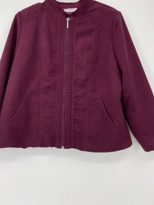 Allison Daley Women'sChic Faux Suede Braided Trim Jacket Size 14P | eBay