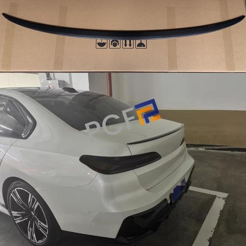 2023-2025 BMW 7 Series I7 G70 Real Carbon Rear Spoiler Tail Trunk Lip ...