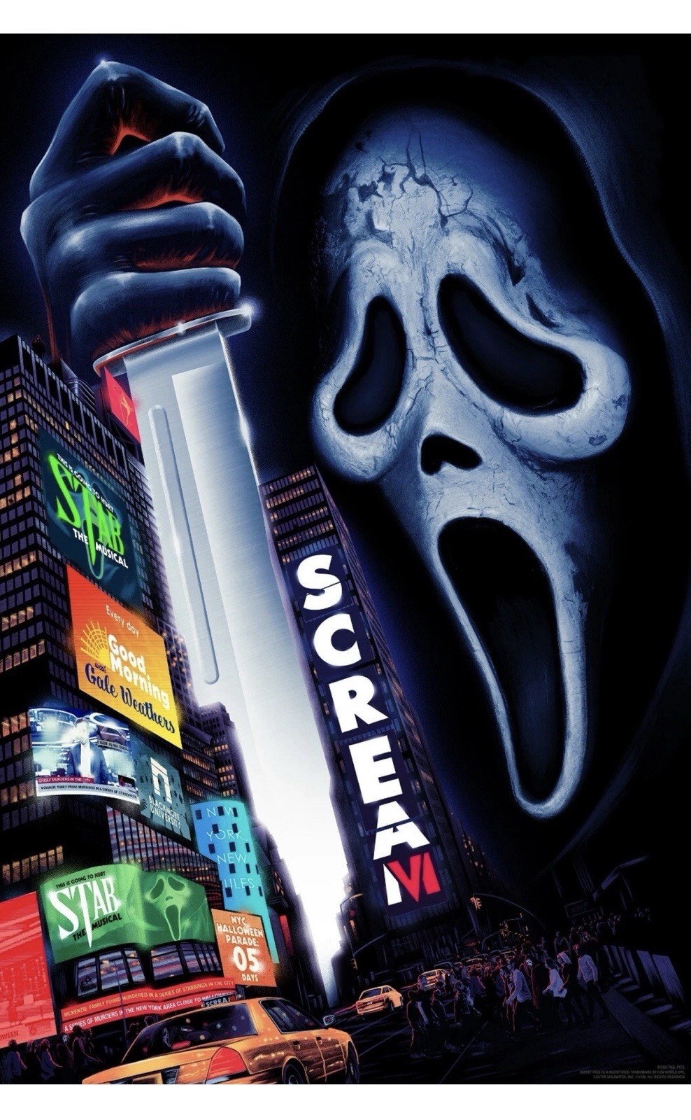 Scream movie poster print (NY) 2023 - Ghostface Horror - 11 x 17 inches ...