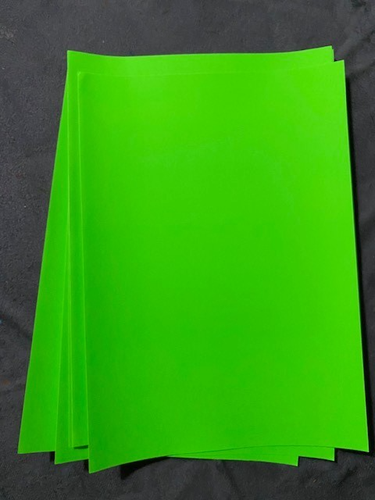 Neon Green Fluorescent Sticker A4 Full Sheet Matte Adhesive Writable(20 ...