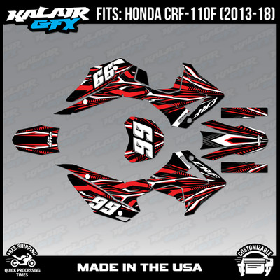 Graphics Kit for Honda CRF110 (2013-2018) PRIME-red | eBay