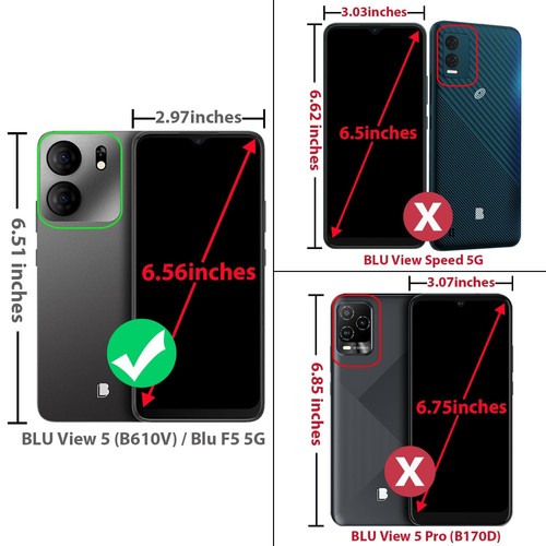 TJS Compatible for BLU View 5 B160V Case, Blu F5 5G Case, with ...