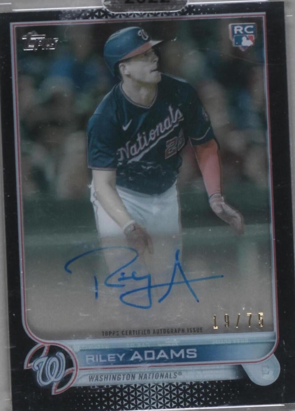 2022 Topps Clearly Authentic Autographs - Riley Adams #CAA-RA Black /75 ...