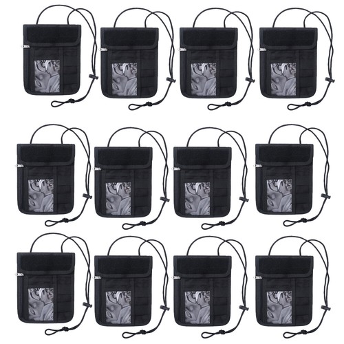 12 PCS Tactical ID Card Holder Credit Passport Purse Chest Hanging ...