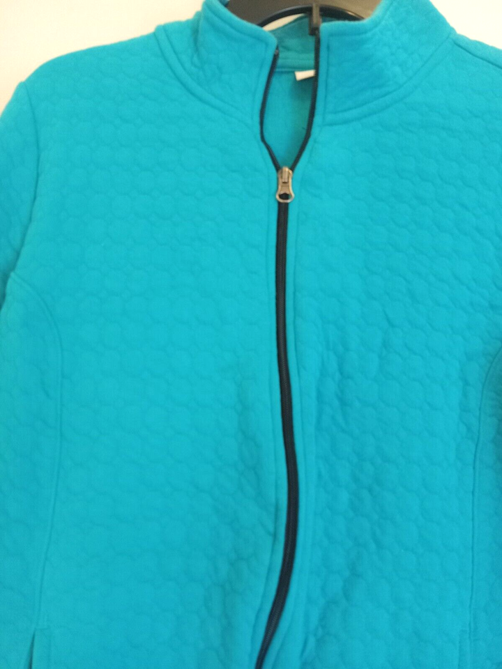 Kim Rogers Jacket Womens Sz XL Teal Blue Long Sleeves Full Zip Causal ...