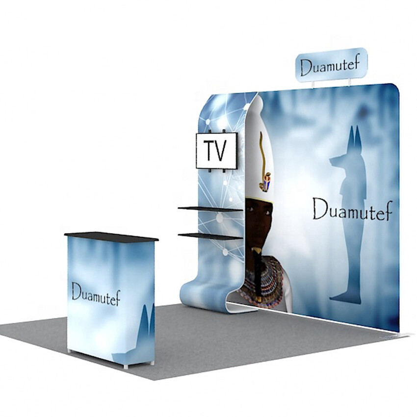 10'' Portable Custom Trade Show Display Booth Kit with Shelves TV ...