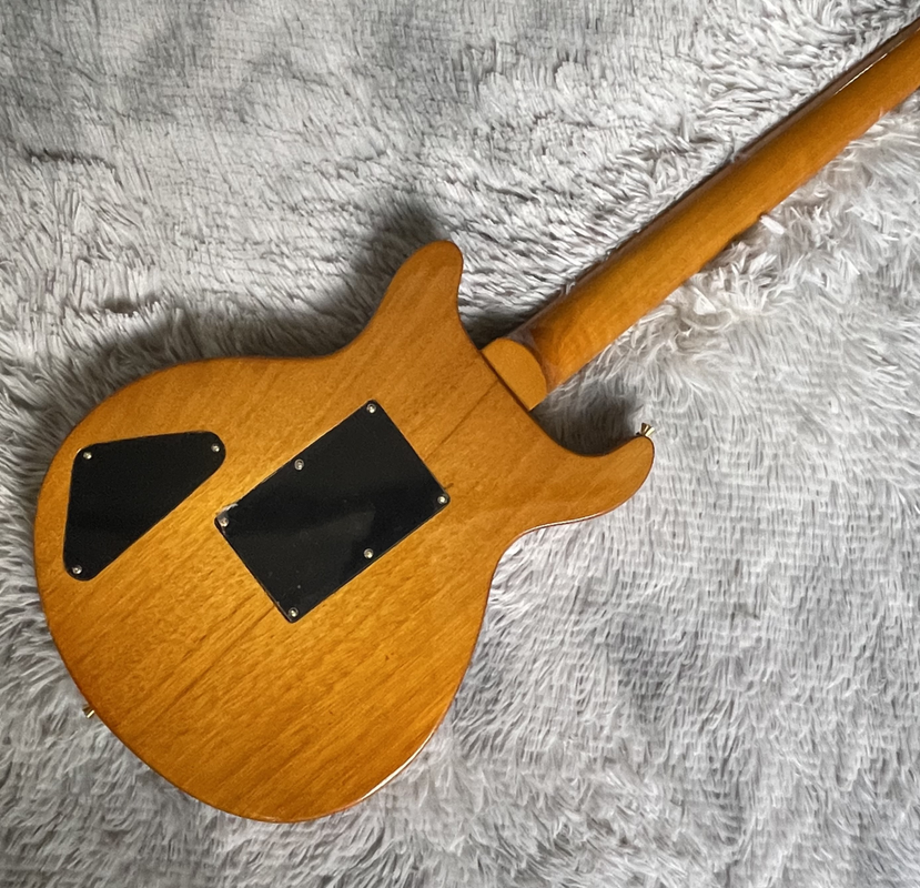Custom Electric Guitar Yellow Flamed Maple Top Fire Inlay Maple ...