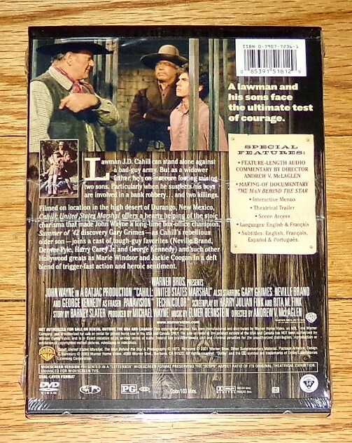 Cahill United States Marshal (DVD, 2003) John Wayne Lawman JD Cahill ...