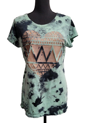 Hybrid Apparel Tee (XL) Multicolor Heart Graphic Tie Dye Short Sleeve ...