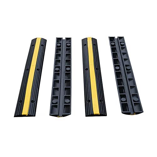 4 Pack 1 Channel PVC Rubber Durable Cable Protector Ramp Cover ...