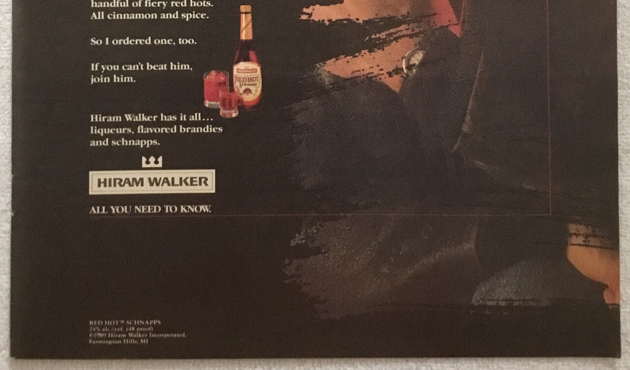 1989 Hiram Walker Red Hot Schnapps Vintage Magazine Print Ad Great To ...