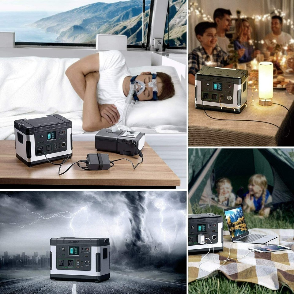 SUAOKI Solar Generators, G500 Portable Power Station 500Wh Camping ...