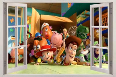 Toy Story Woody Buzz Lightyear 3D Window Decal Wall Sticker Decor Art ...