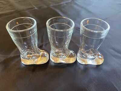 VINTAGE SHOT GLASS BOOT SHAPE LIQUEUR HEAVY NUMBERED GLASS MADE IN ...