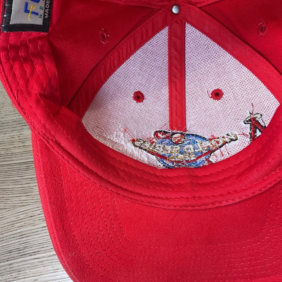 VINTAGE ANAHEIM ANGELS 2002 WORLD SERIES A.L. CHAMPIONS RED CAP/HAT STRAPBACK. | eBay