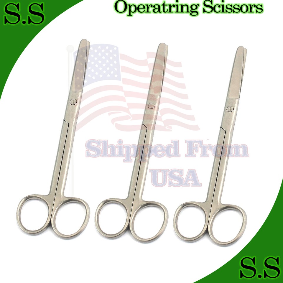 3 Operating Dissecting Scissors 6.5" Straight Blunt Blunt Surgical ...